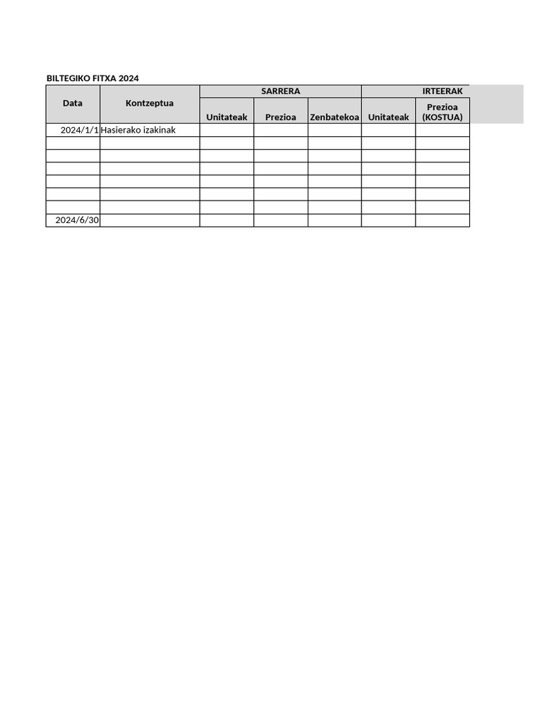 Biltegi Fitxa 32T S.A | PDF