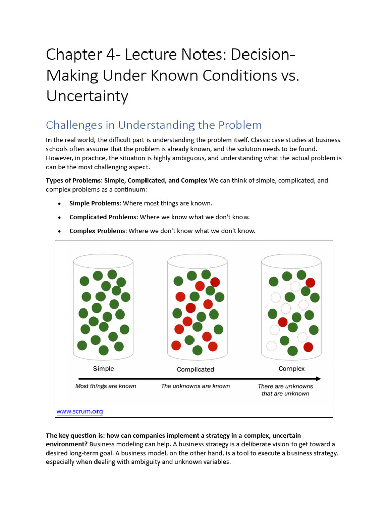 Chapter4 Lecture Note Decision Making Under Uncertainty | PDF | Decision Making | Rationality