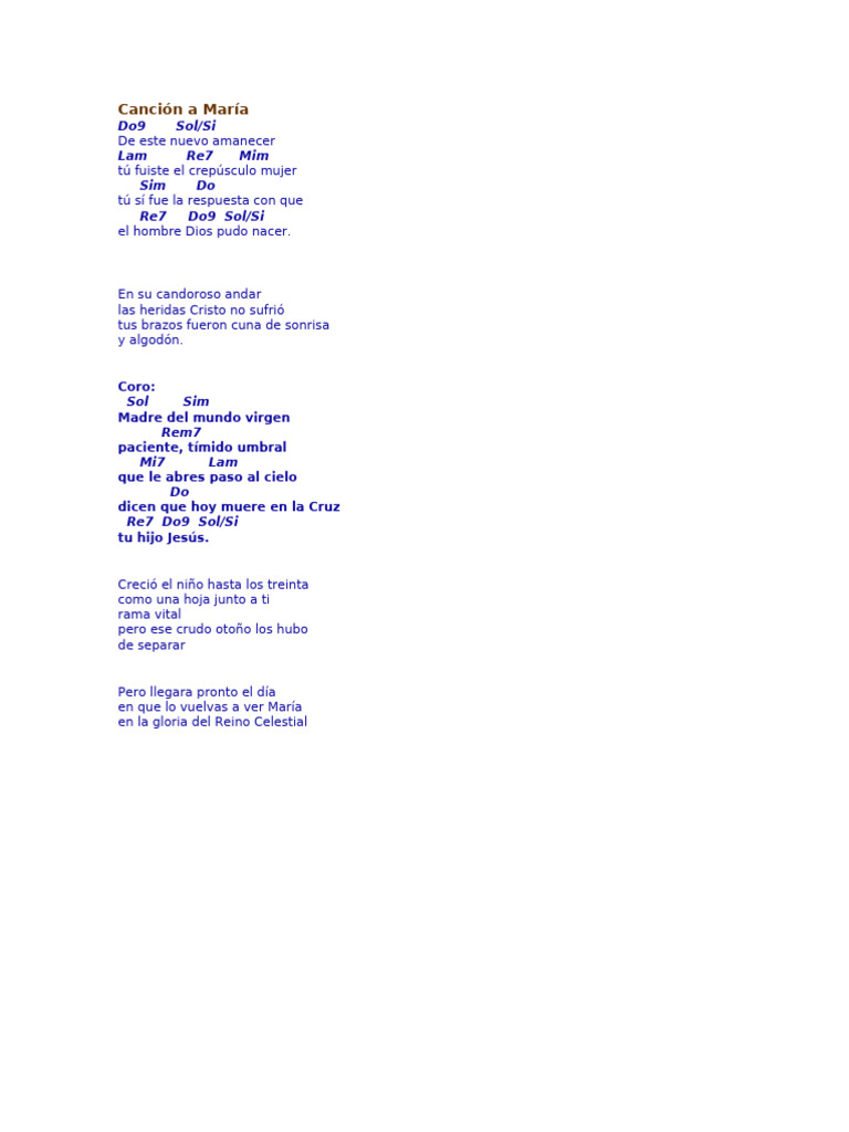 Canción A María | PDF