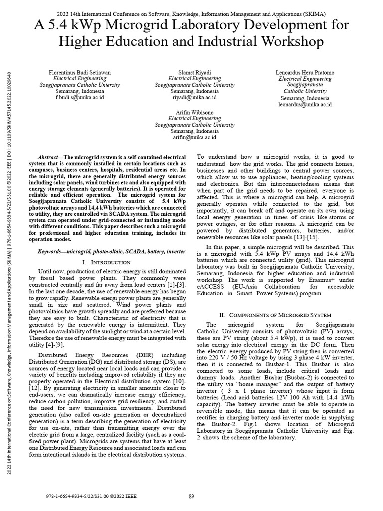 Microgrid Lab for Education & Industry | PDF | Distributed Generation ...