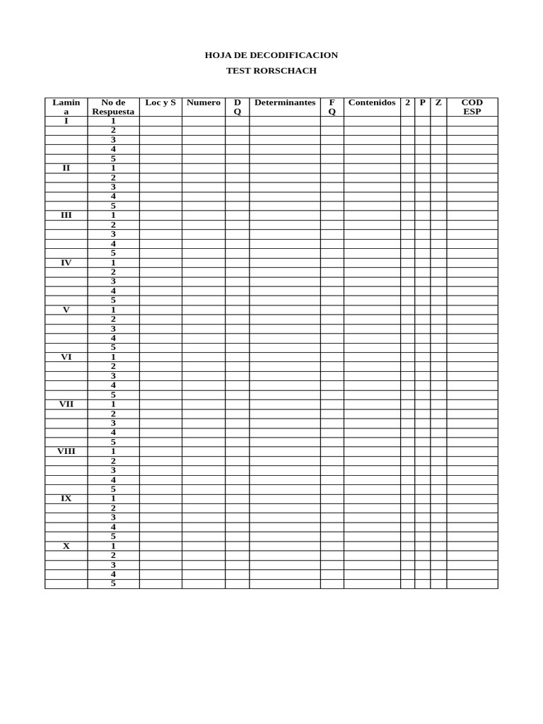 Hoja de Decodificacion | PDF