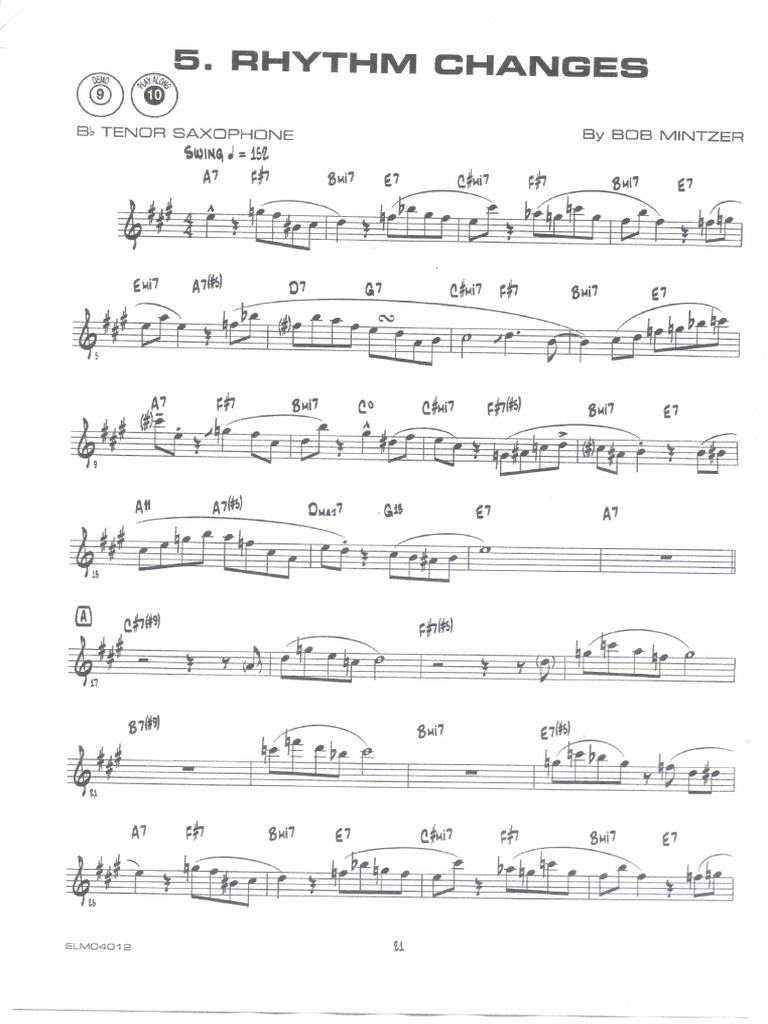 Rjythm Changes Sax Soprano Studi | PDF