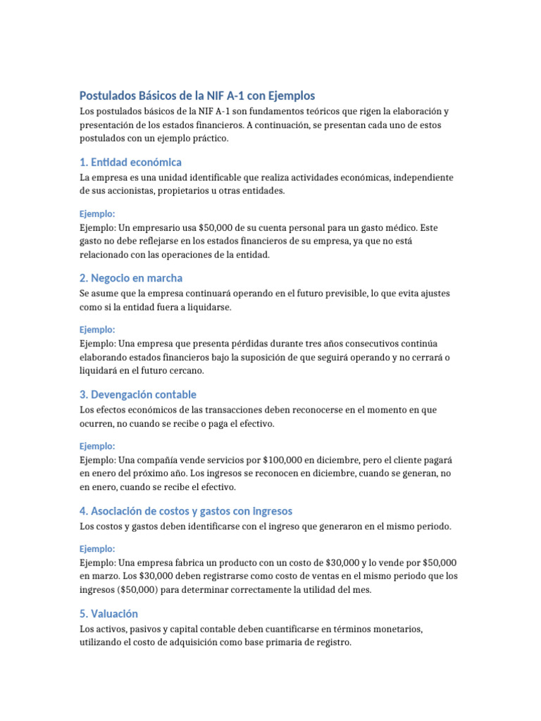 Postulados Basicos NIF A1 | PDF | Estado financiero | Contabilidad