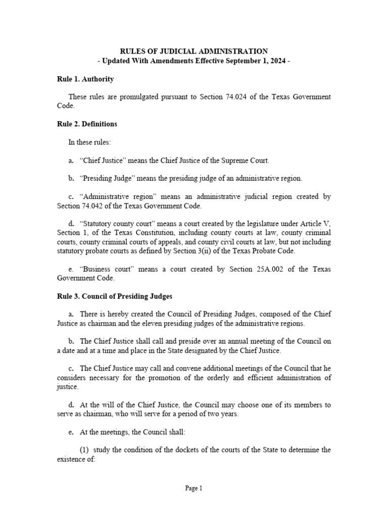 Texas-rules-of-judicial-administration | PDF | Judge | Discovery (Law)