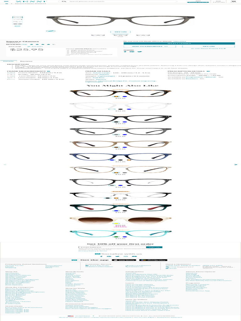 Slate Square Glasses #2026616 Zenni Optical 2 | PDF | Glasses | Sunglasses