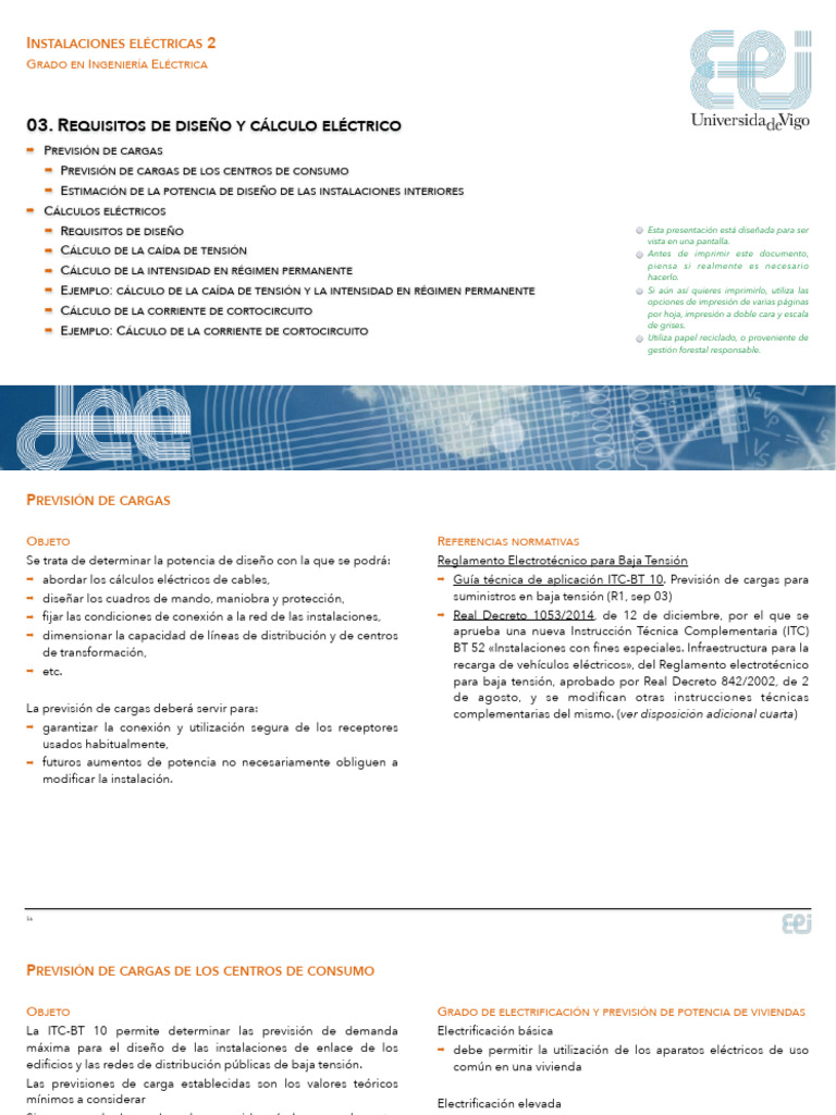 03 Requisitos de Diseðo y C-Lculo El+Ctrico - Final | PDF | Corriente eléctrica | Energia electrica