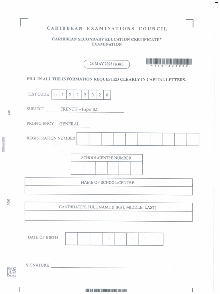 French Paper 2 (May 26 2023) | PDF