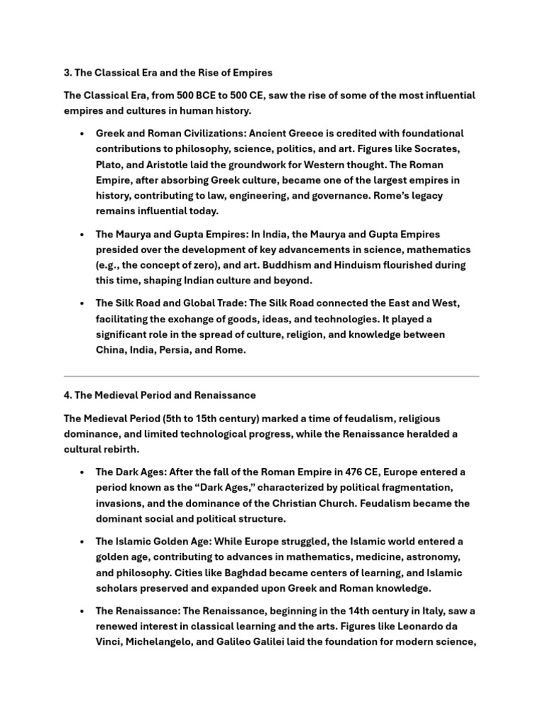 The Classical Era and The Rise of Empires | PDF | Renaissance ...