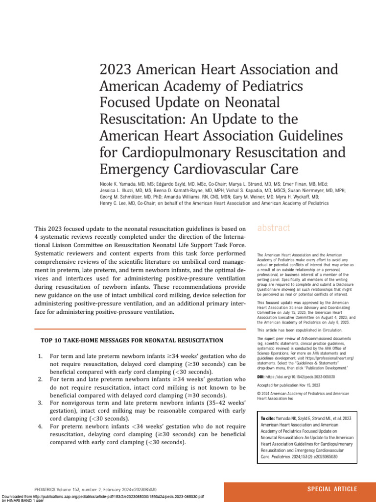 2023 American Heart Association and American Academy of Pediatrics ...