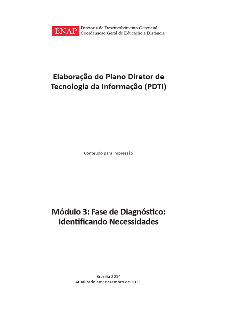 PDTI Modulo 3 Final Corrigido | PDF | Tecnologia da Informação | Gestão ...