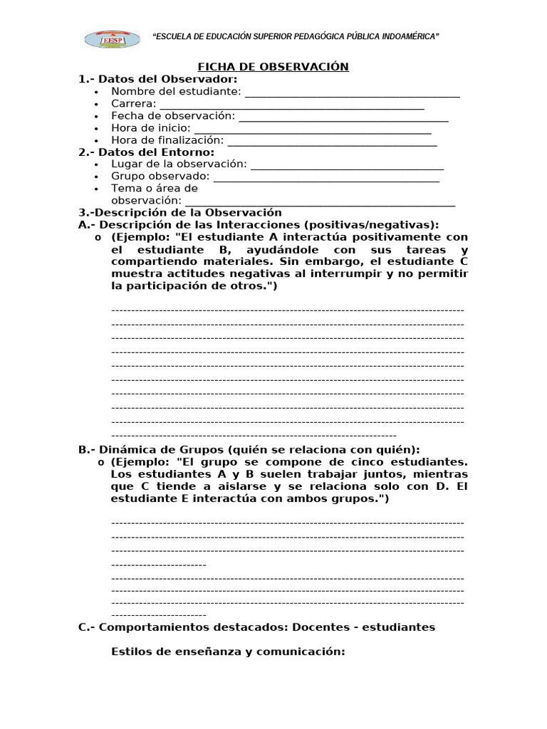 Ficha de Sistematización de Observación | PDF | Enseñando | Aprendizaje