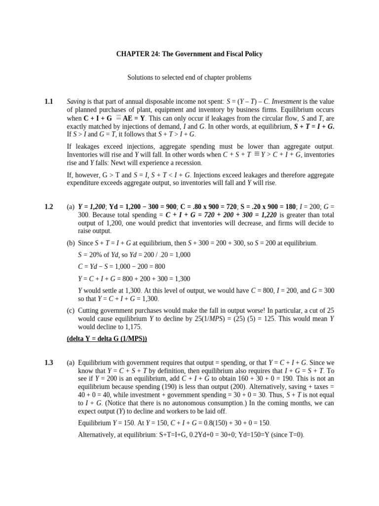 Ch 24_Solutions | PDF | Economies | Economics