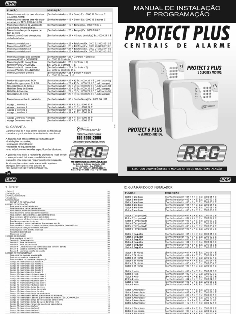 ALARME - Manual - Protect - Plus-3 - 6-Rev02 | PDF