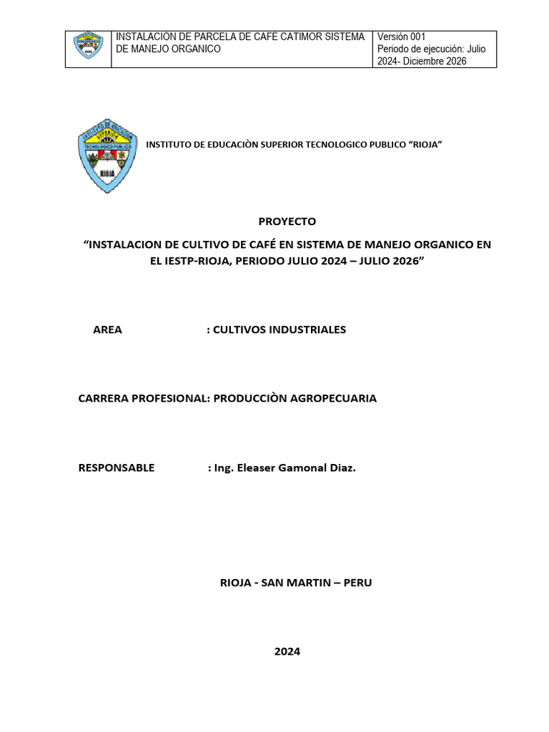 Resumen Ejecutivo Proyecto Cafe | PDF | Fertilizante | café