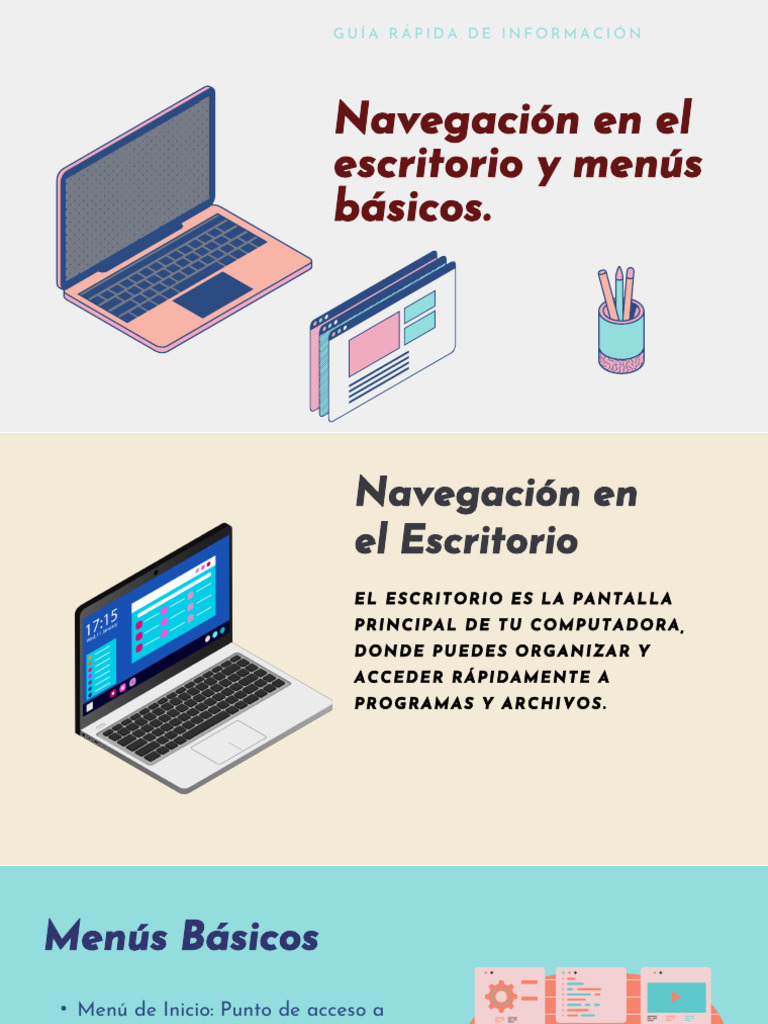 Navegación y Menús en el Escritorio | PDF | Interfaces gráficas de ...
