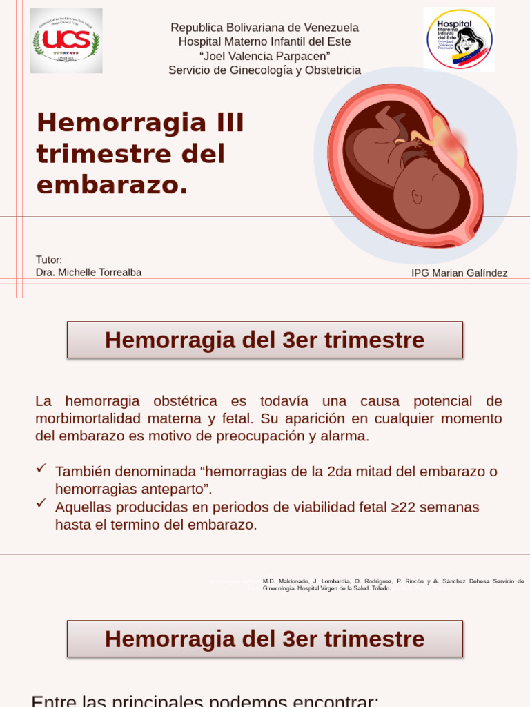 Hemorragia 3er Trimestre Rosado | PDF | El embarazo | Embarazo Mamífero