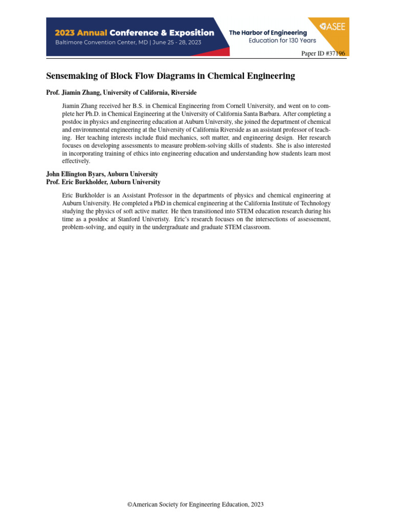 Sensemaking of Block Flow Diagrams in Chemical Engineering | PDF ...