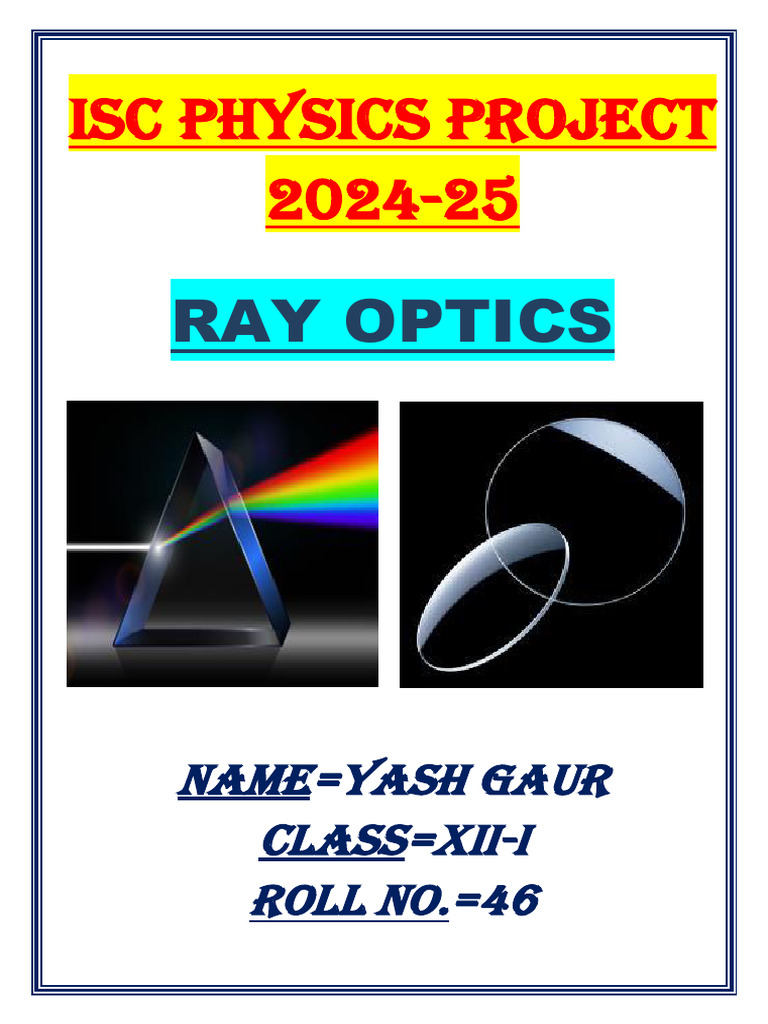 Physics Project Copy | PDF | Refractive Index | Refraction