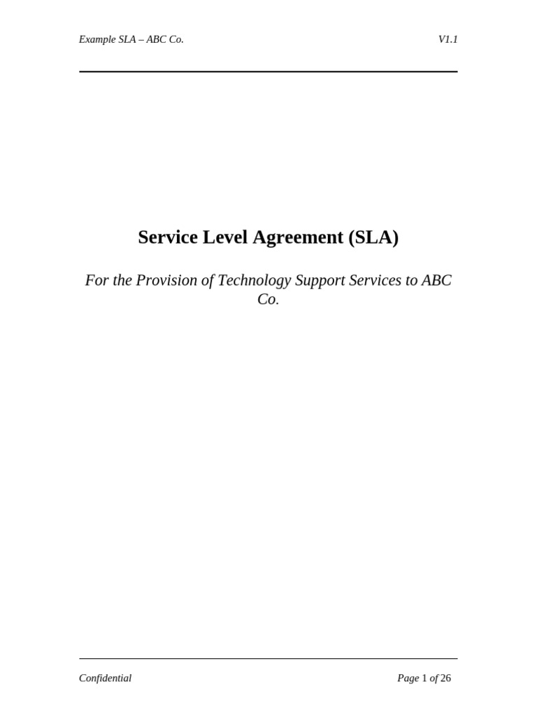 Technology Support SLA for ABC Co. | PDF | Databases | World Wide Web