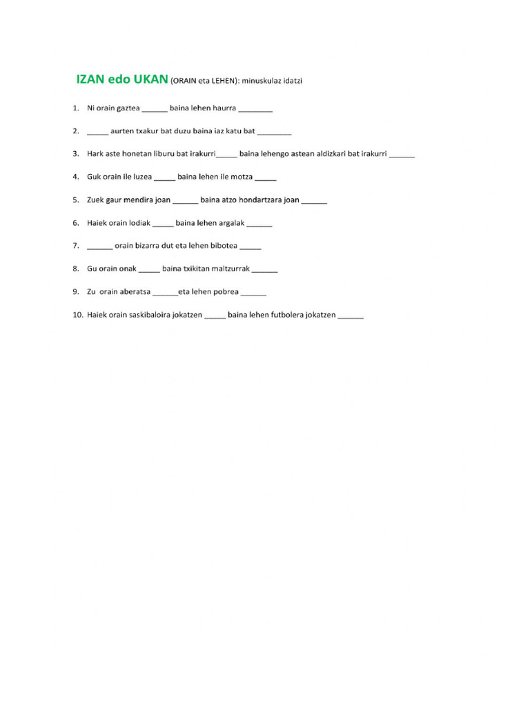 Izan:Ukan Lehen | PDF