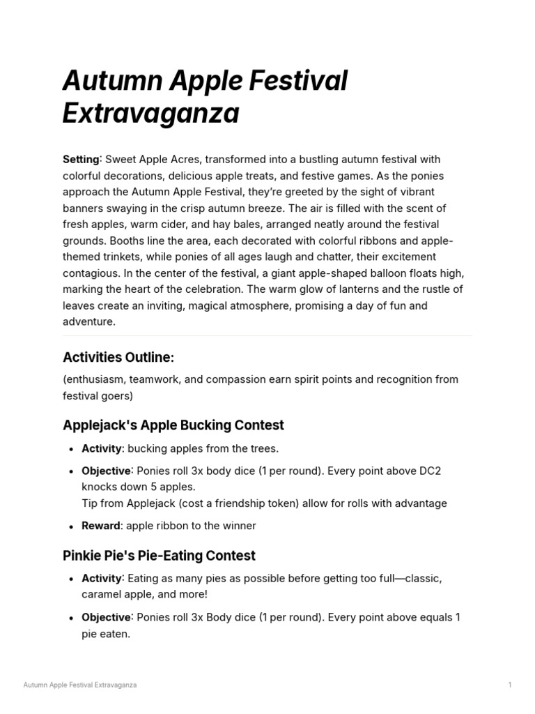 Autumn Apple Festival Extravaganza | PDF | Apple