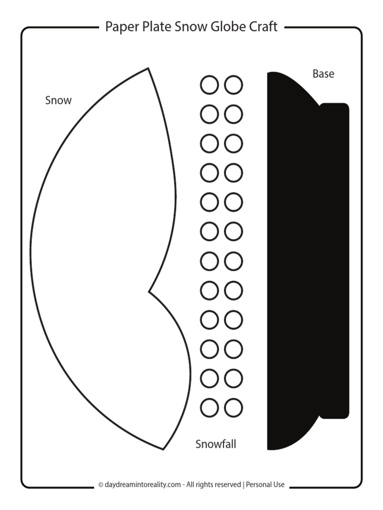 Snow Globe Plate Craft Color | PDF | Winter | Snow