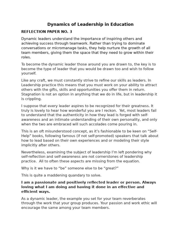 Reflection No.3 - Alvin D. Isip | PDF | Leadership | Social Psychology