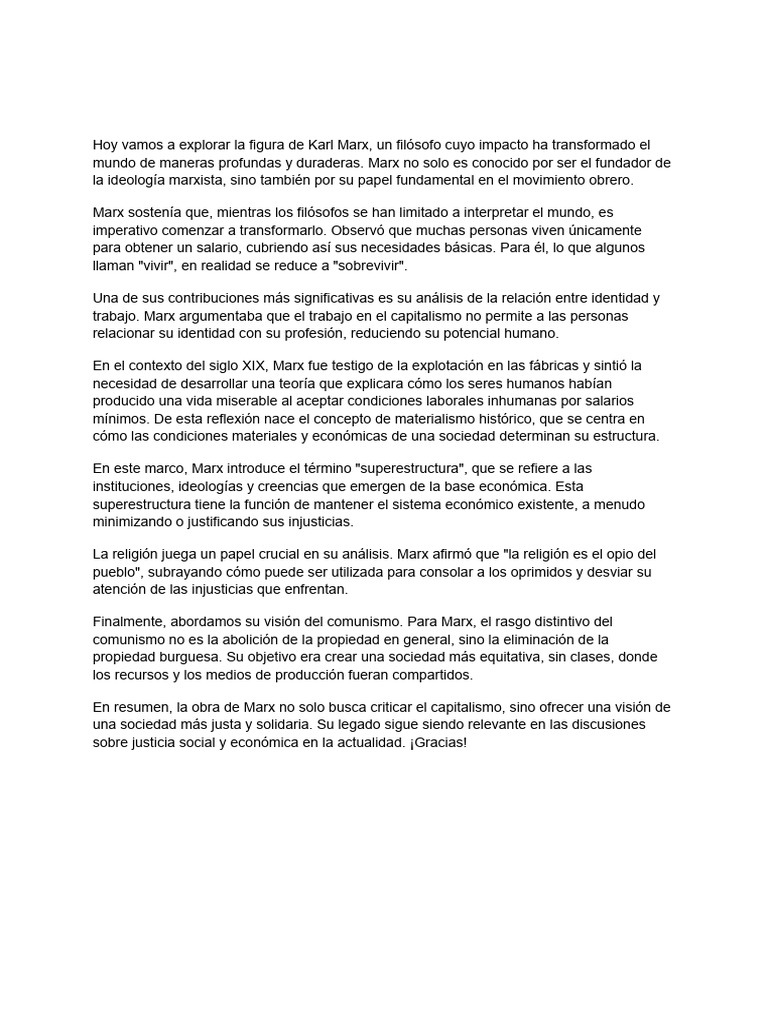 Karl Marx: Impacto y legado en la sociedad | PDF