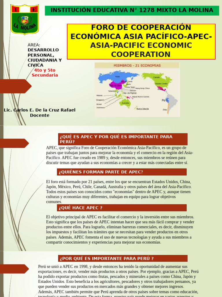 APEC: Beneficios para Perú | PDF | Cooperacion economica Asia Pacifico | Perú