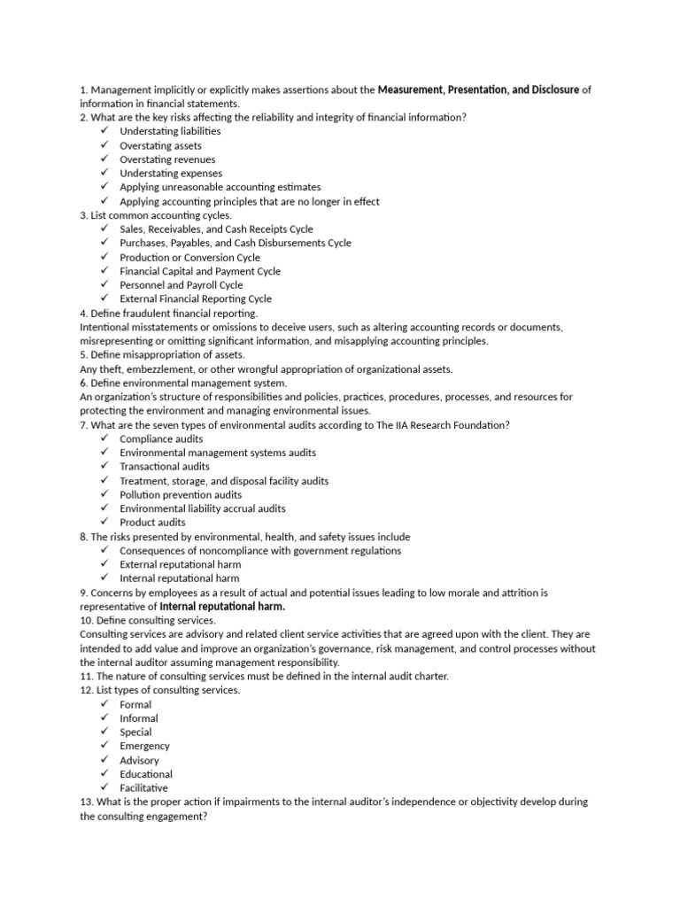 3. Flash Card | PDF | Internal Audit | Audit