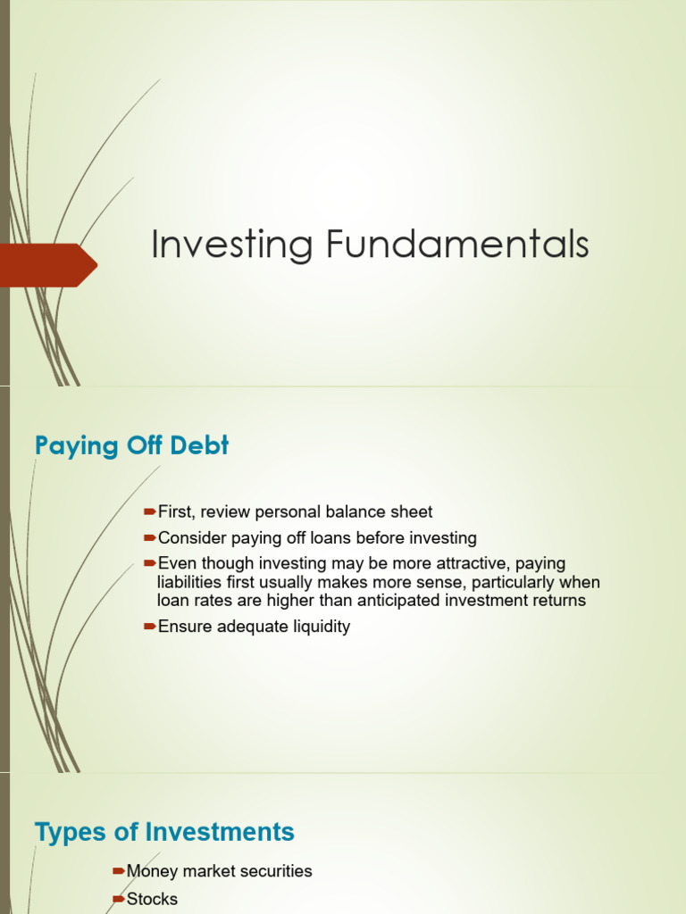 Investing Fundamentals Pdf Investing Stocks