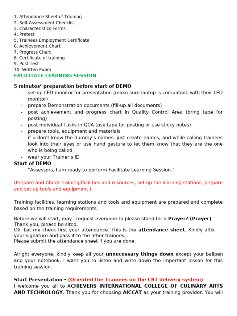 Facilitate Learning Session-edited-script (1) | PDF | Learning | Personal Trainer