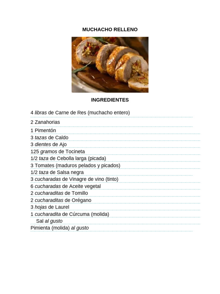 Muchacho Relleno | PDF