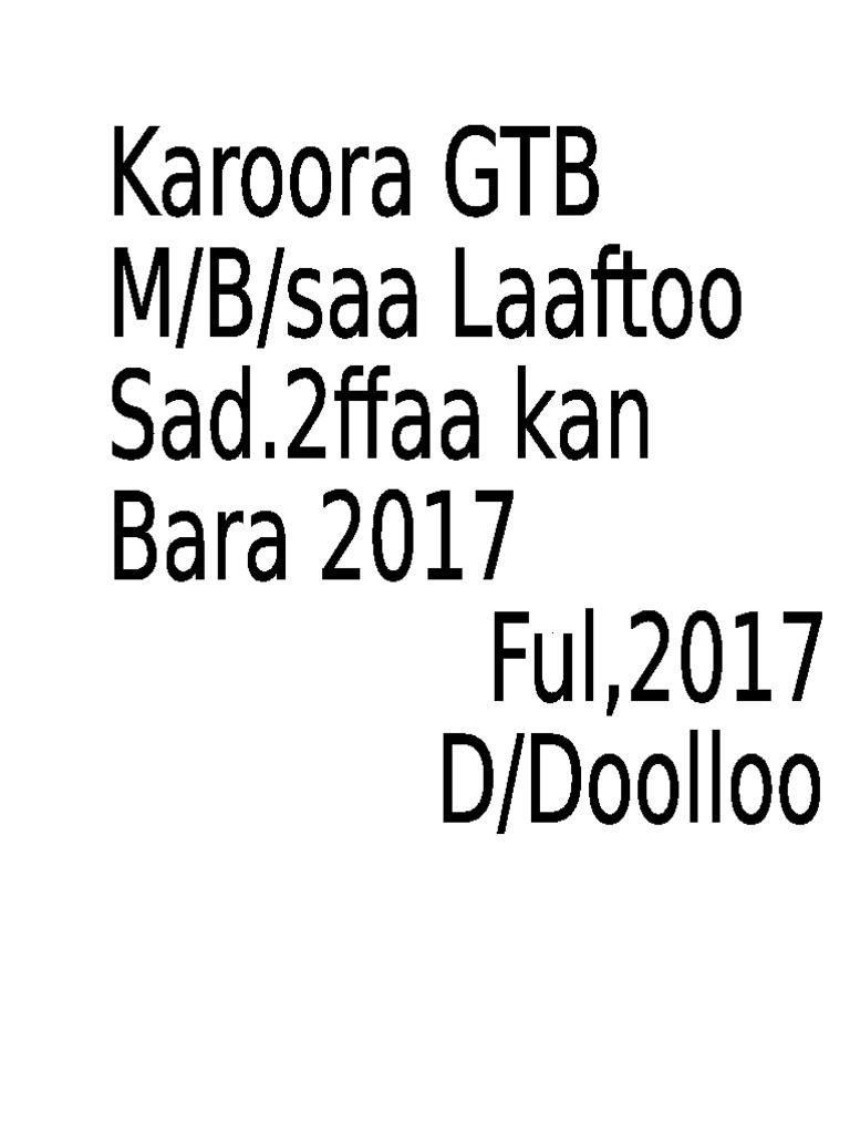Karoora GTB | PDF