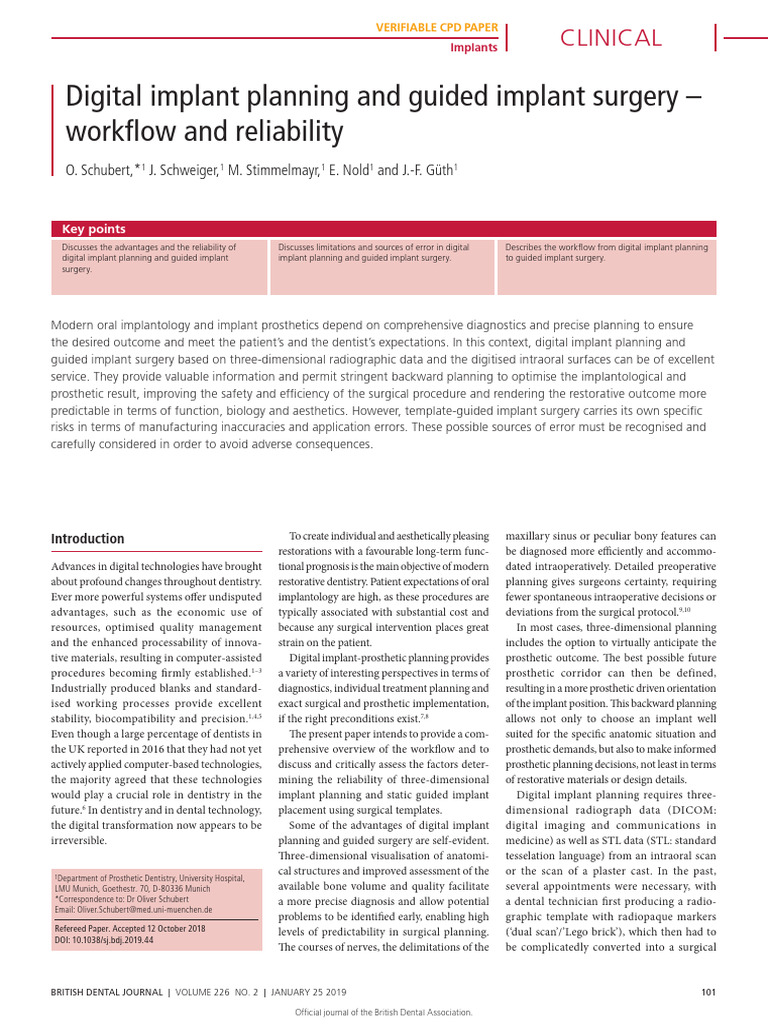 Digital Implant Planning and Guided Impl | PDF | Dental Implant | Surgery