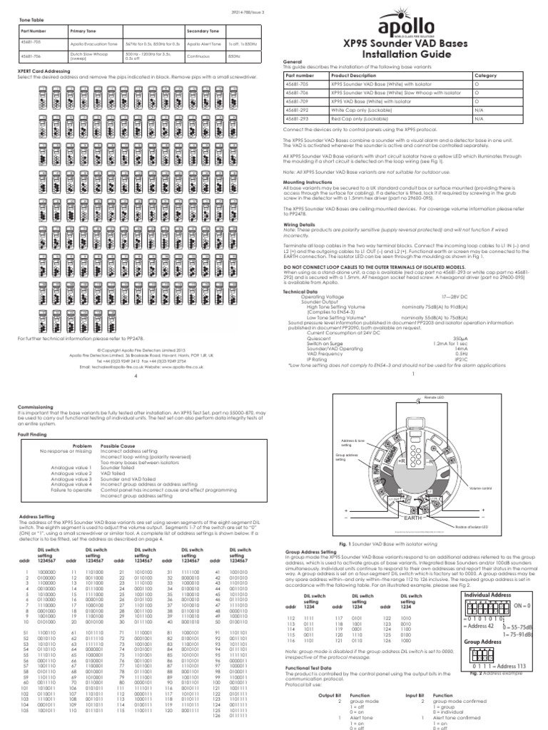 Vad xp95 Sounder Vad Bases Ig 788 Issue 3 | PDF | Electricity | Electronics