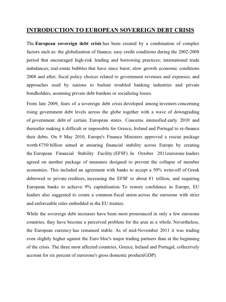 Introduction To European Sovereign Debt Crisis Pdf European Debt