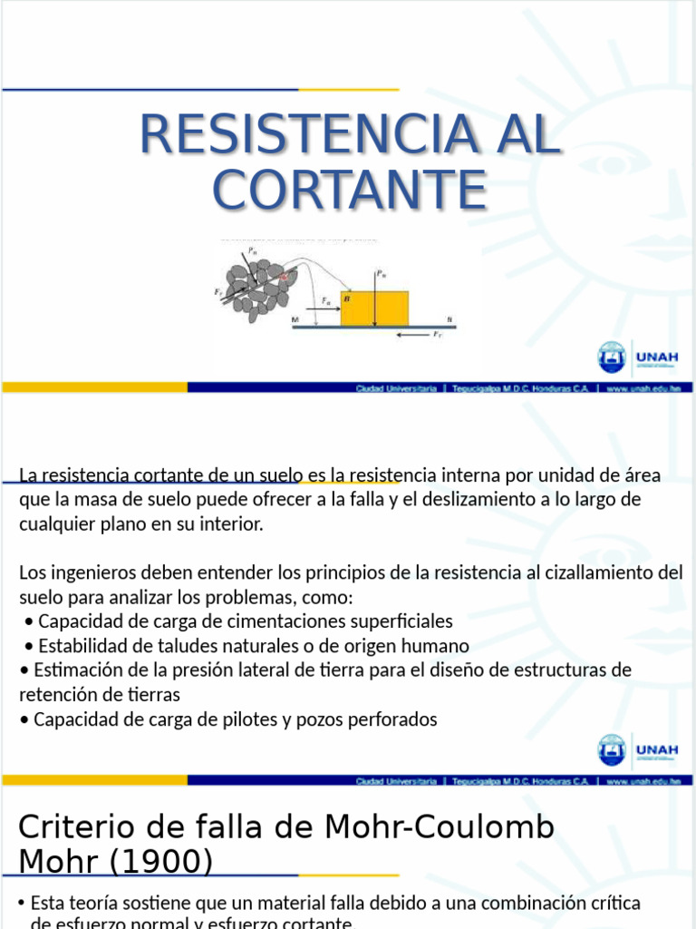 Resistencia Al Cortante | PDF | Fricción | Esfuerzo cortante