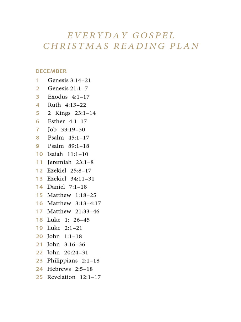 Everyday Gospel Christmas Devotional Reading Plan | PDF