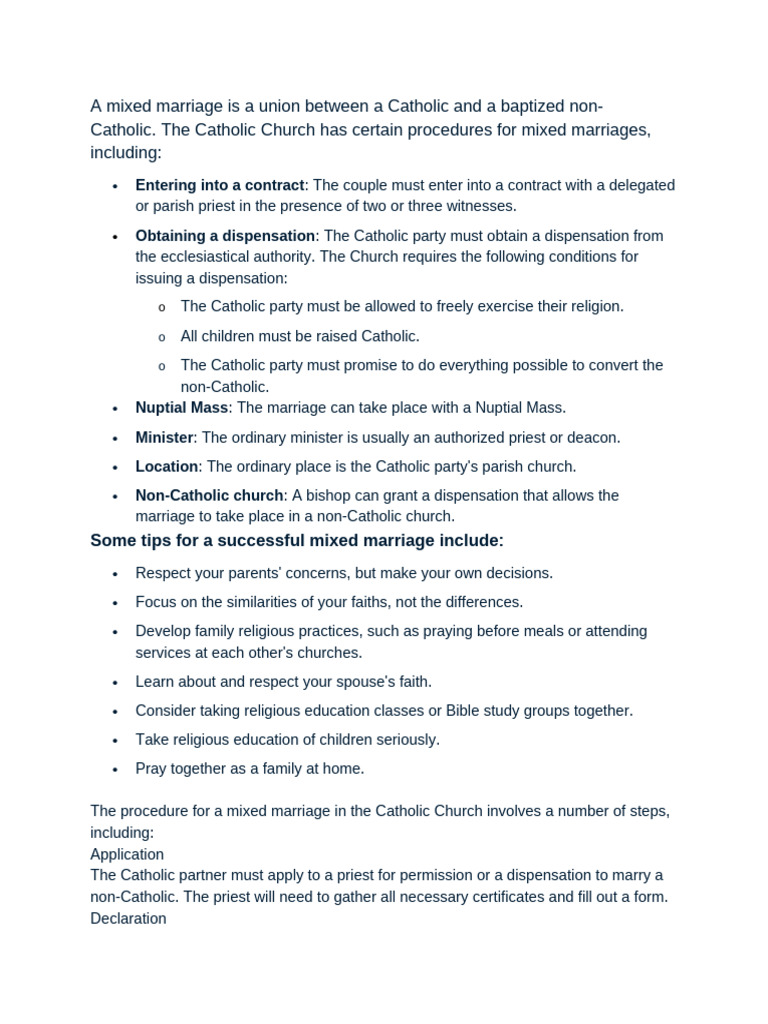 A mixed marriage | PDF | Marriage | Catholic Church
