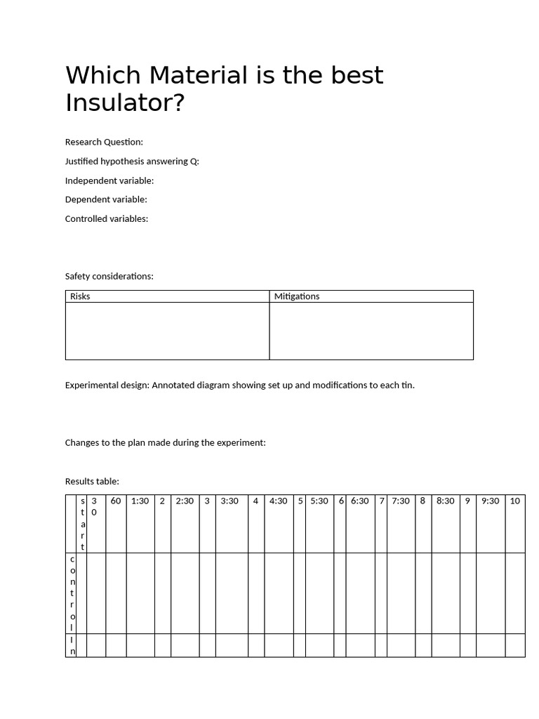 Which Material Is The Best Insulator | PDF