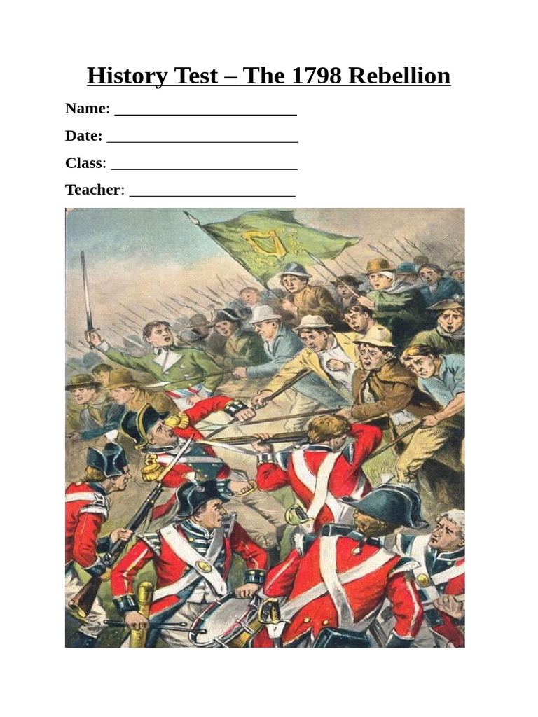 History Test - 1798 Rebellion | PDF | Ireland