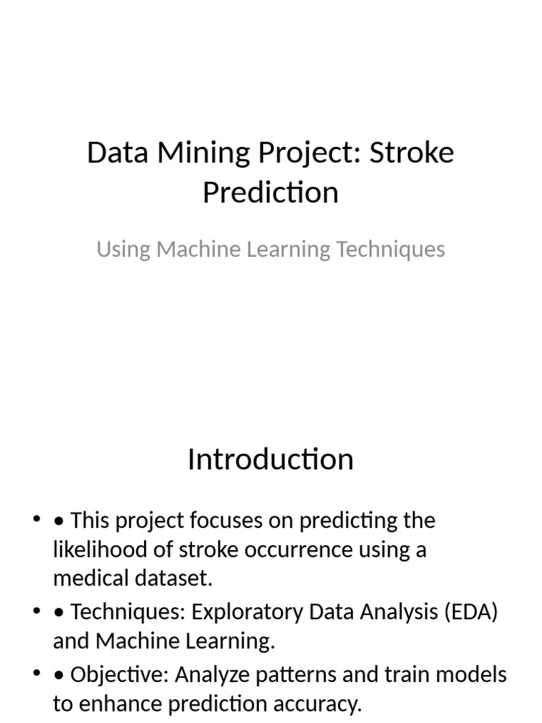 Stroke Prediction Project Presentation | PDF