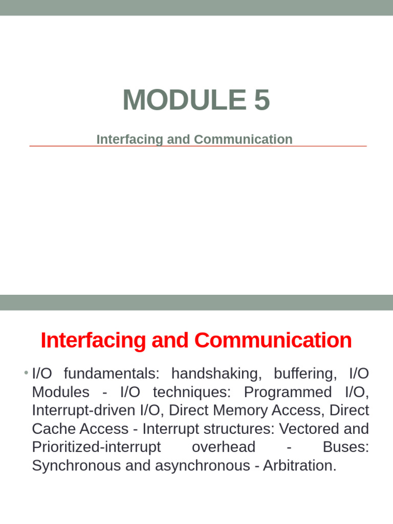 Module 5 - Final | PDF | Input/Output | Central Processing Unit