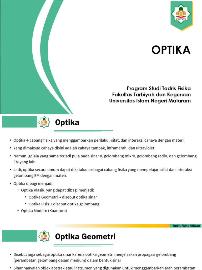 Optik Dan Cahaya | PDF