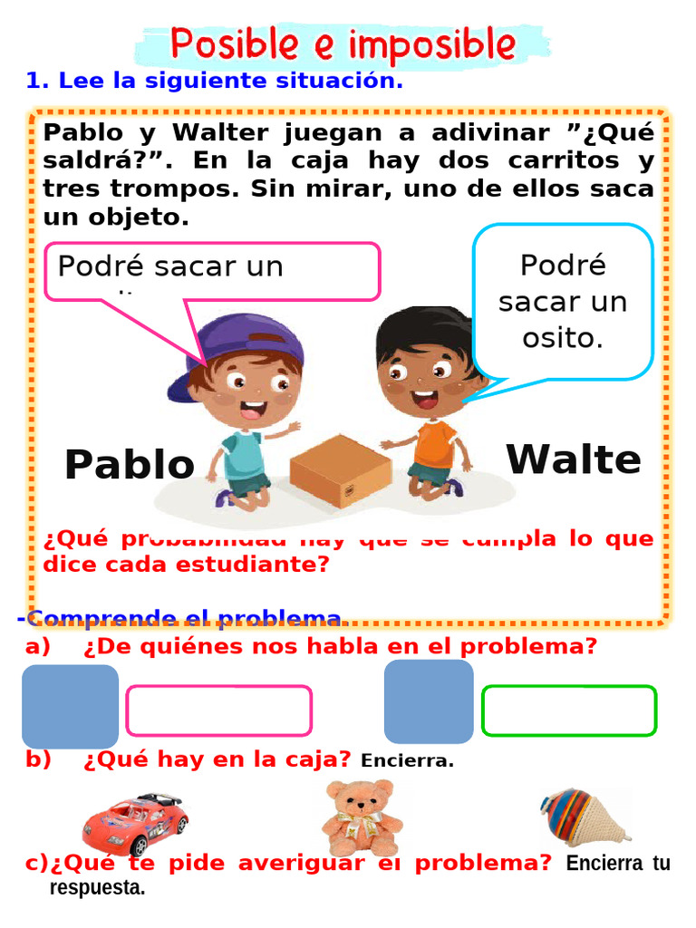 FICHA POSIBLE - IMPOSIBLE MAESTRA JANET | PDF