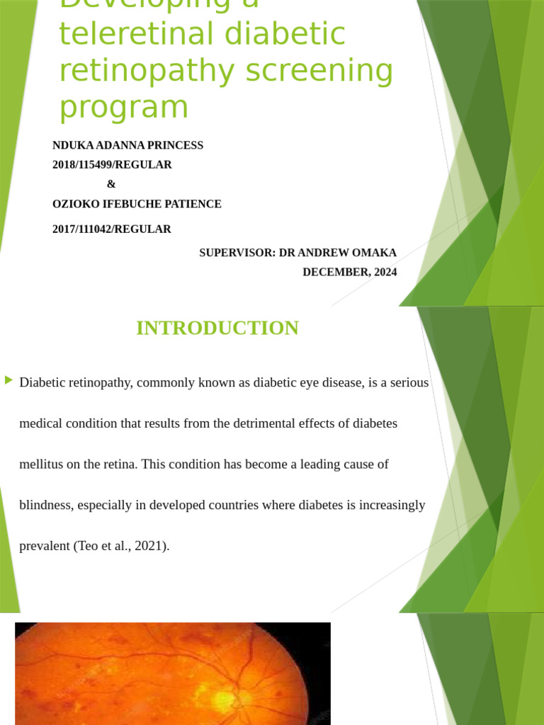 Developing A Teleretinal Diabetic Retinopathy Screening Program | PDF ...