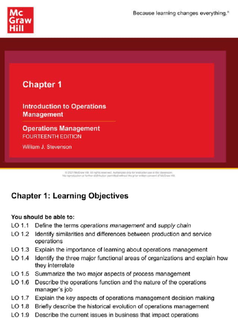 Stevenson 14e Chap001 | PDF