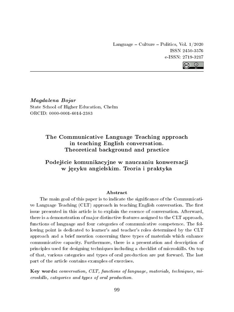 Magdalena Bojar | PDF | Human Communication | Cognitive Science