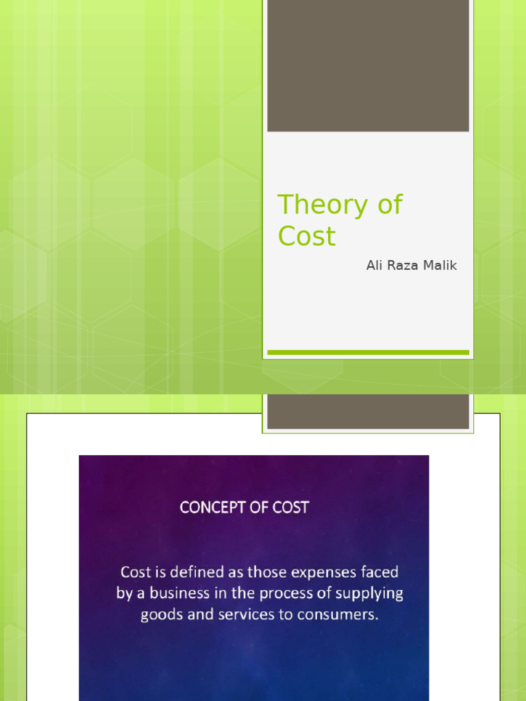 Theory of Cost | PDF